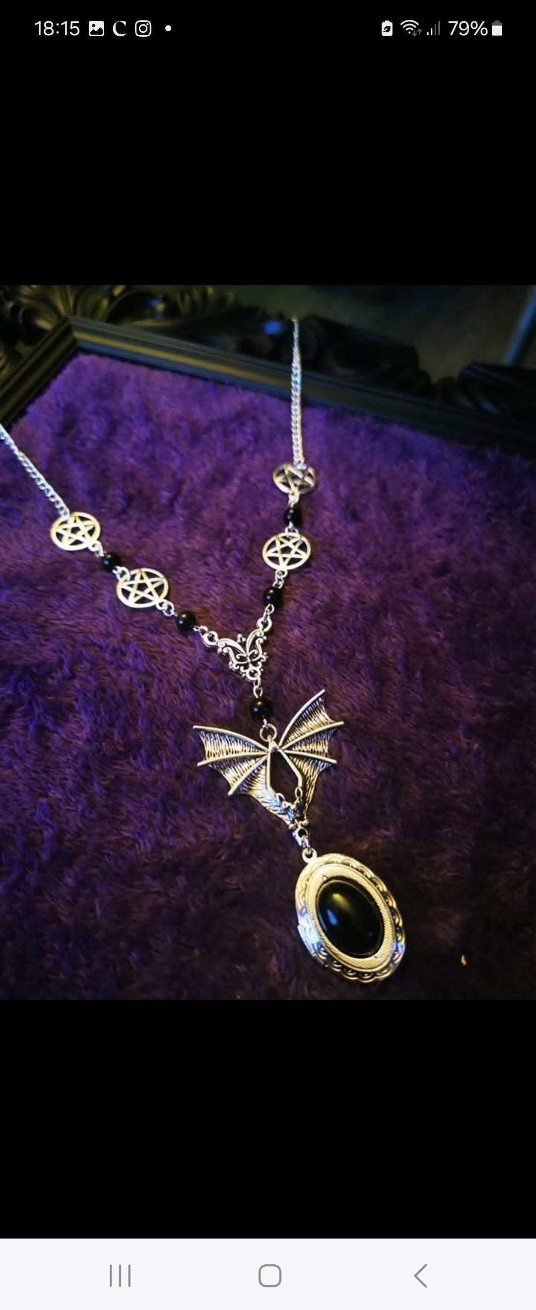 Vampire Bat and Gemstone Locket Vampire Bat Lovers Necklace Unisex - Etsy