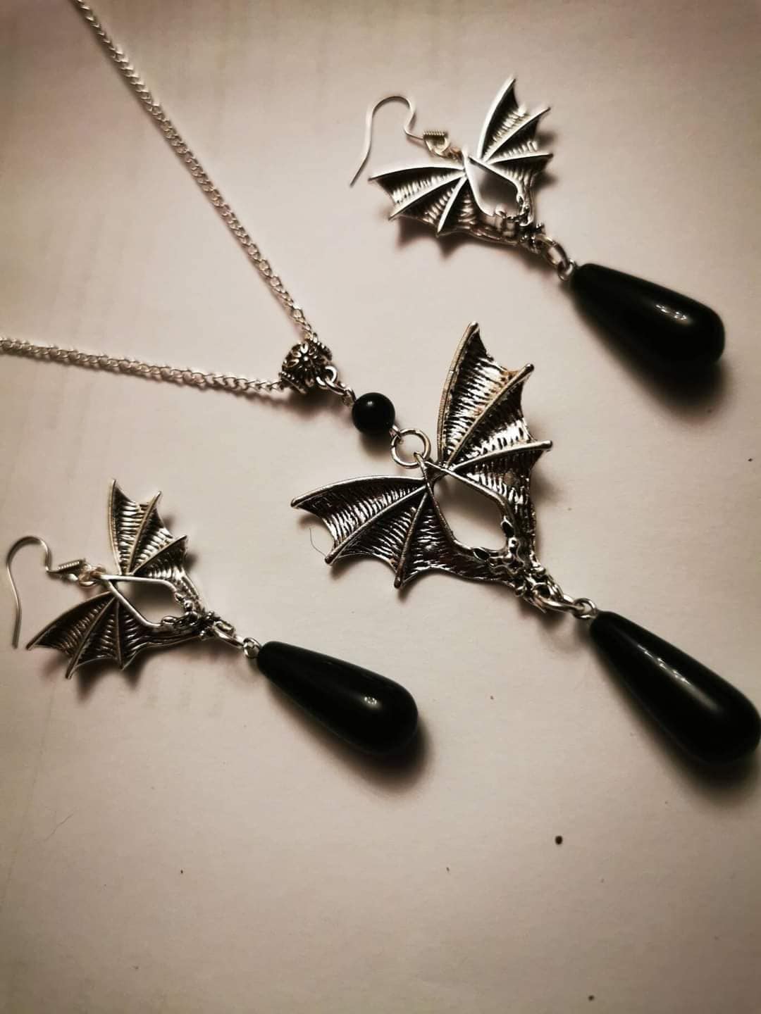Vampire Bat Se With Teardrop Gemstone Gothic Set - Etsy