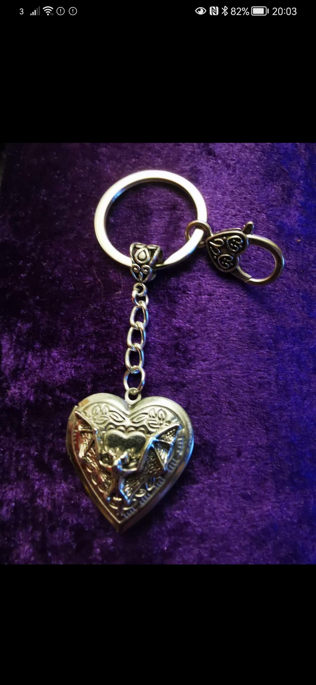 Vampire Bat and Heart Locket Keychain Stainless Steel Locket Vampire ...