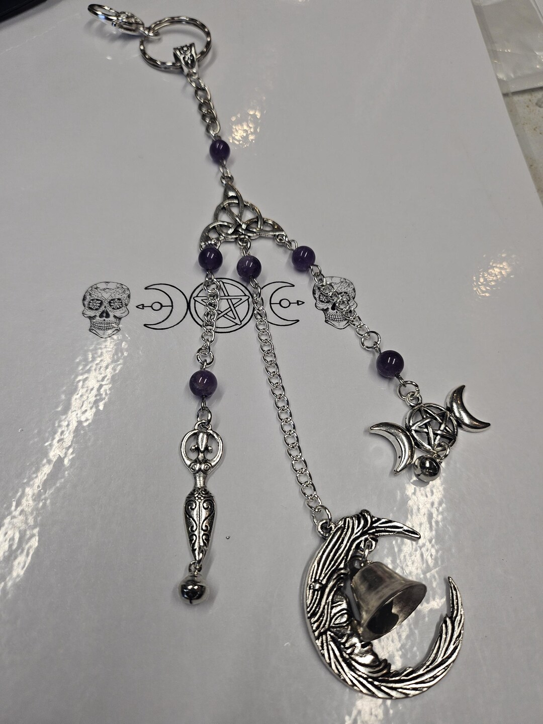 Witchy Pagan Gemstone Car Mirror Charm - Etsy UK