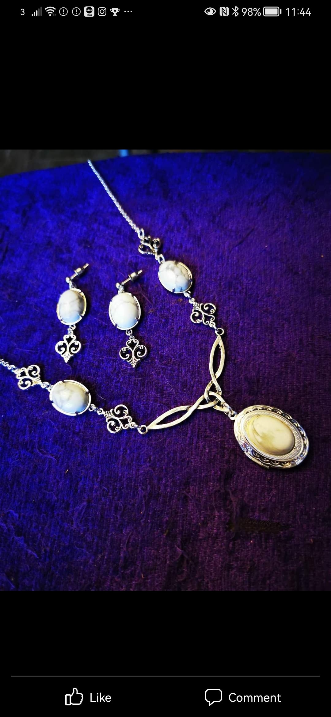 Gemstone and Triquetra Set With Locket Celtic Pagan Witchy Wiccan - Etsy