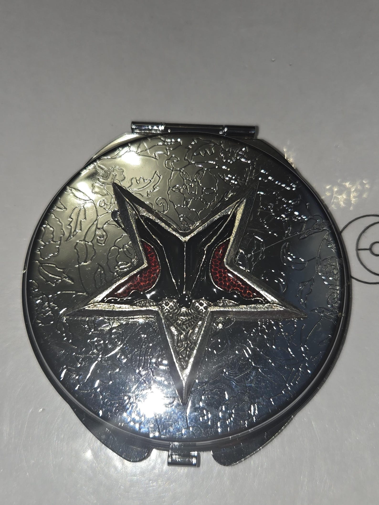 Compact Mirror Satin Inverted Star Design #compact Mirror #purse Mirror ...