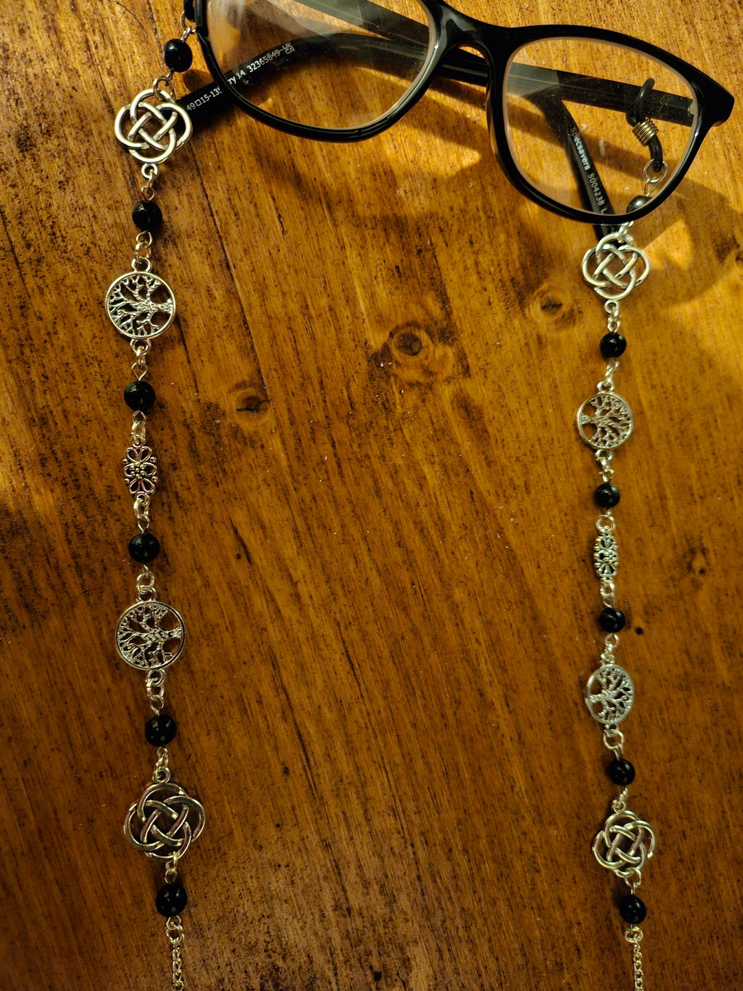 Gemstone and Celtic Knot Glasses Chain Celtic Pagan Witchy Specs Chain ...