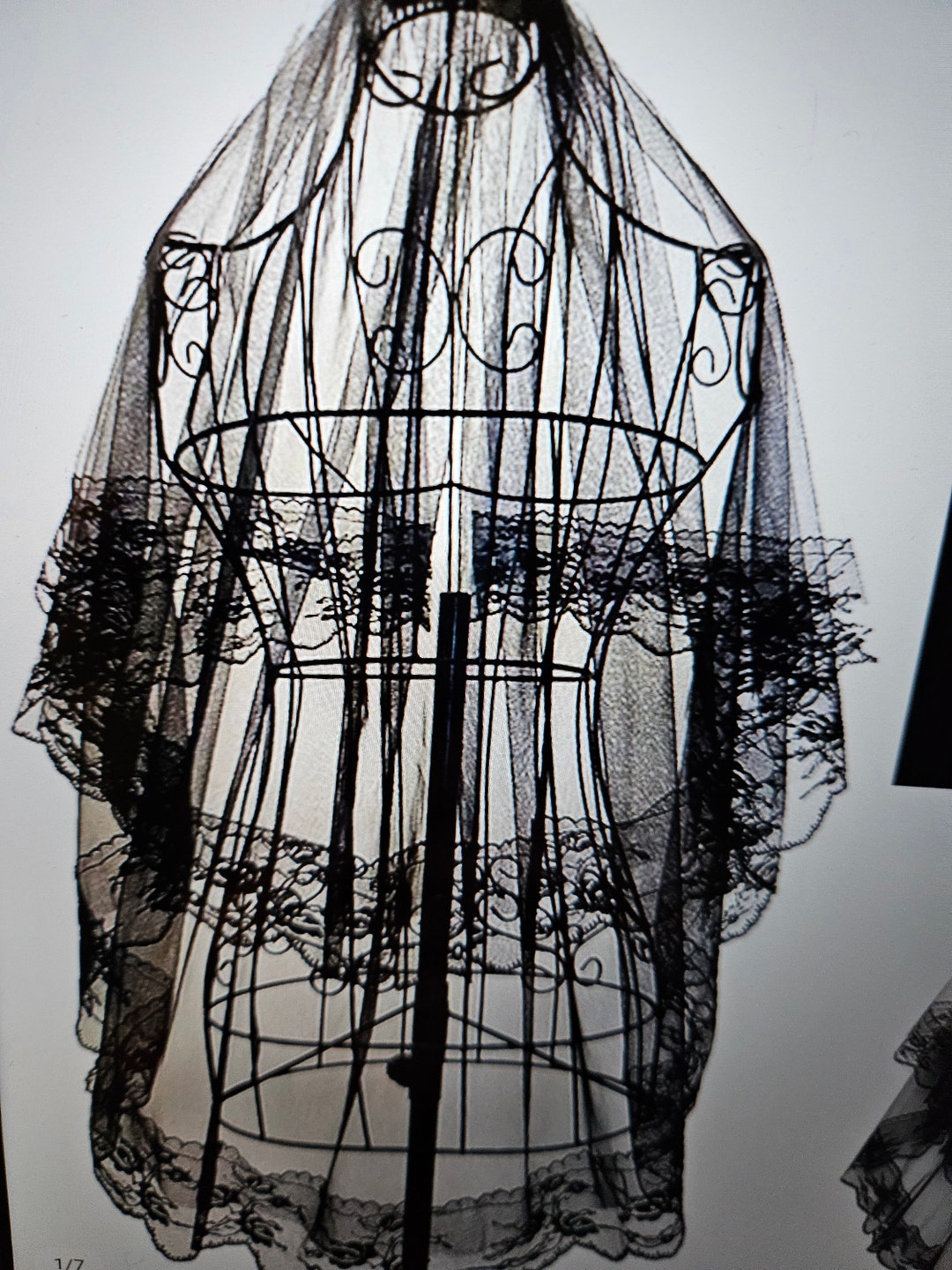 Black Gothic Wedding Vail With Comb Gothic - Etsy