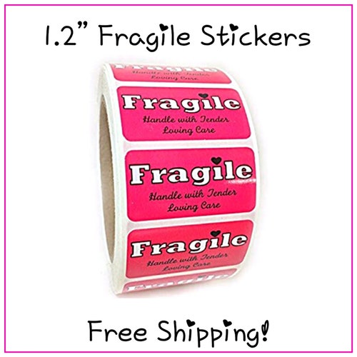 Pink Fragile Please Handle With Care Stickers / Labels / - Etsy
