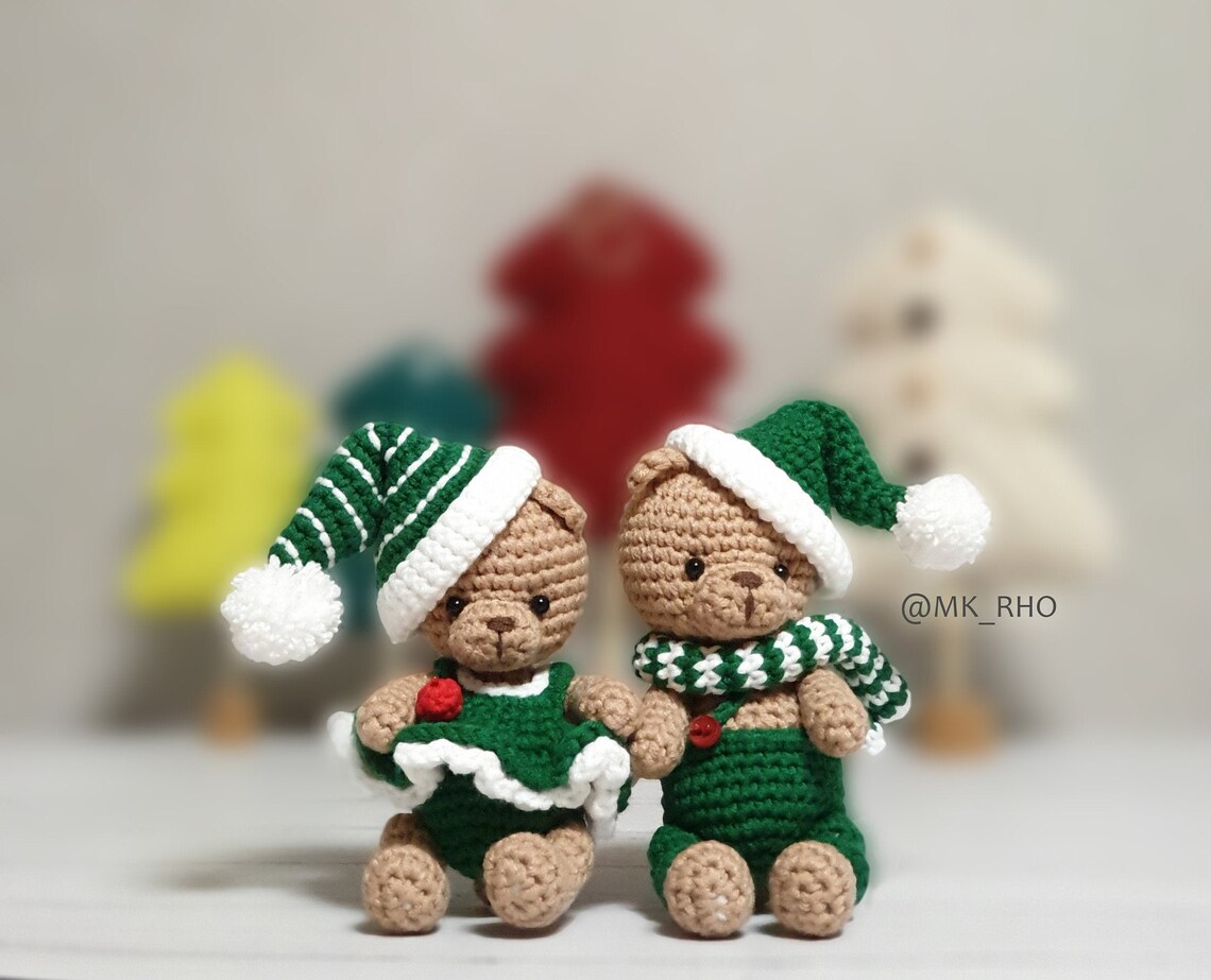 Santa and Christmas Bear Crochet Christmas Pattern Amigurumi - Etsy