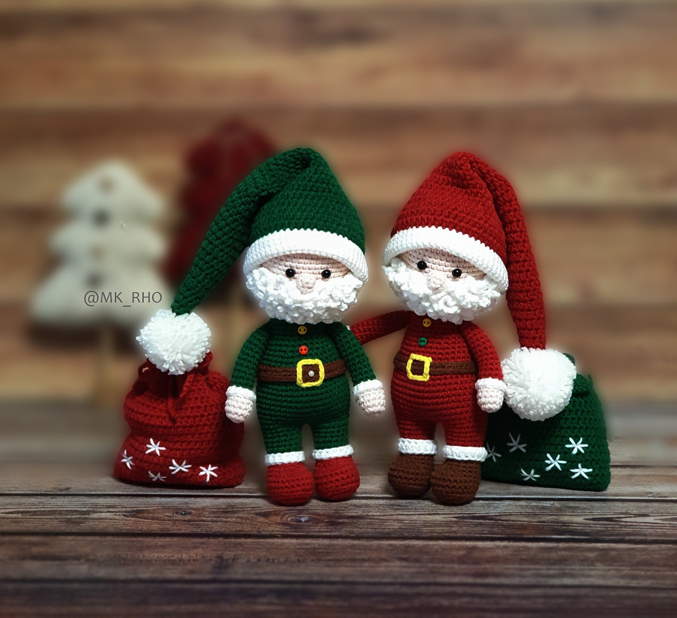 Santa and Christmas Bear Crochet Christmas Pattern Amigurumi - Etsy