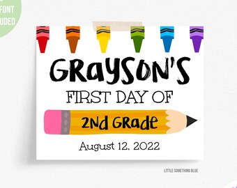 EDITABLE First Day of School Sign, Printable First Day of School Sign ...