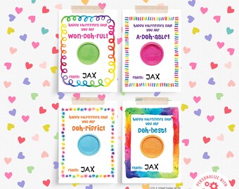 Valentines Day Play Doh Cards for Kids | Non-candy Classroom Valentines ...