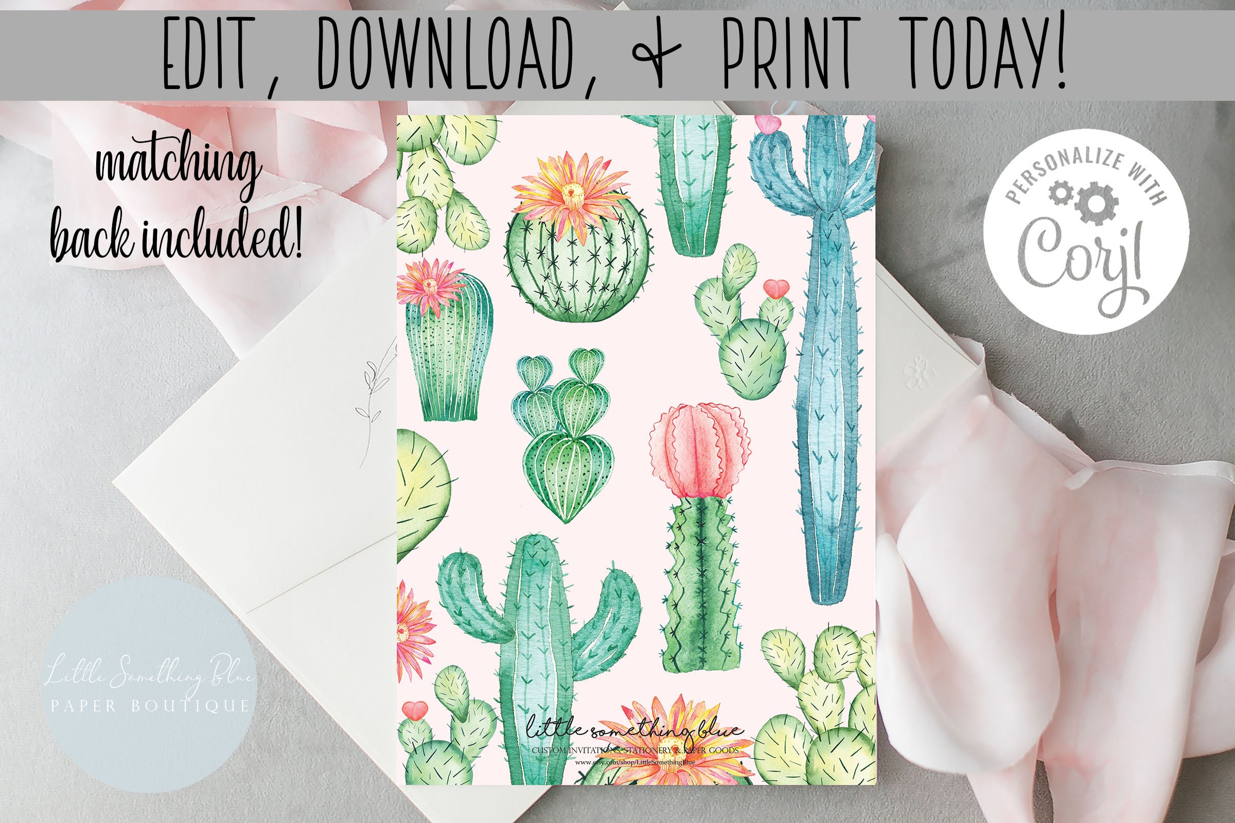 Cactus Party Invitation Fiesta Party Invitation Holy Guacamole | Etsy