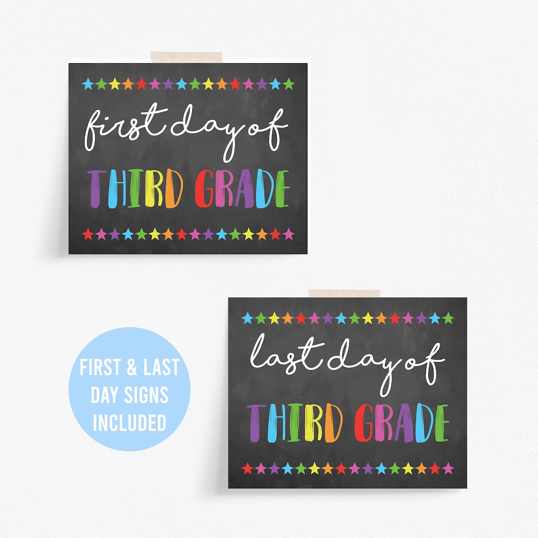 First Day of Third Grade Sign First Day of School Sign First Day of ...