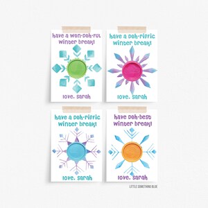 Printable Holiday Play Dough Cards Winter Playdoh Favors Christmas ...