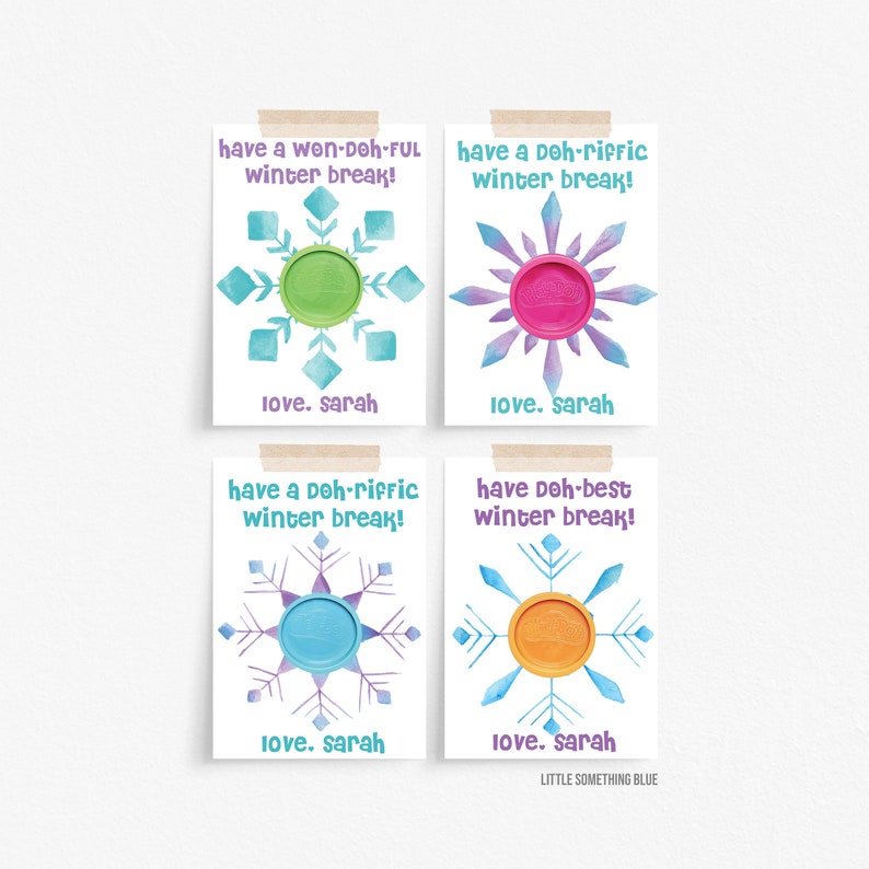 Printable Holiday Play Dough Cards Winter Playdoh Favors - Etsy