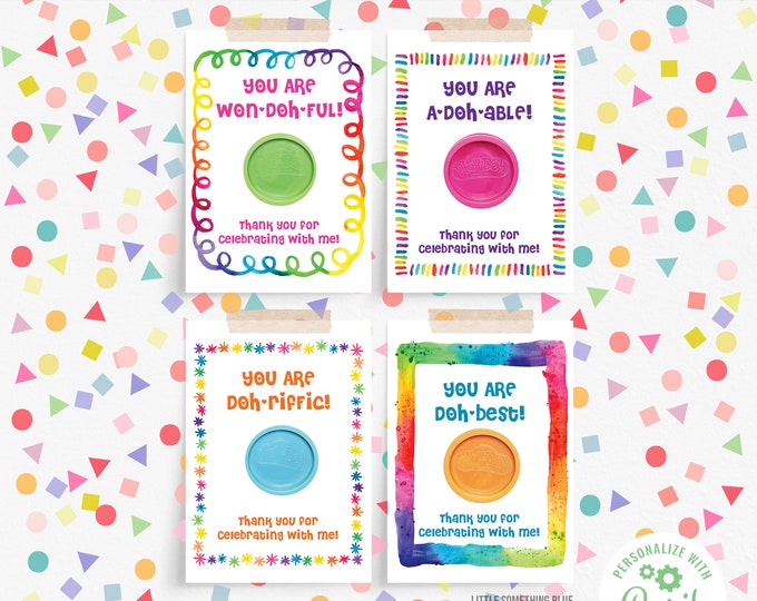 Play Doh Party Favors Printable / Play Dough Birthday Favors / 2.5" X 3 ...
