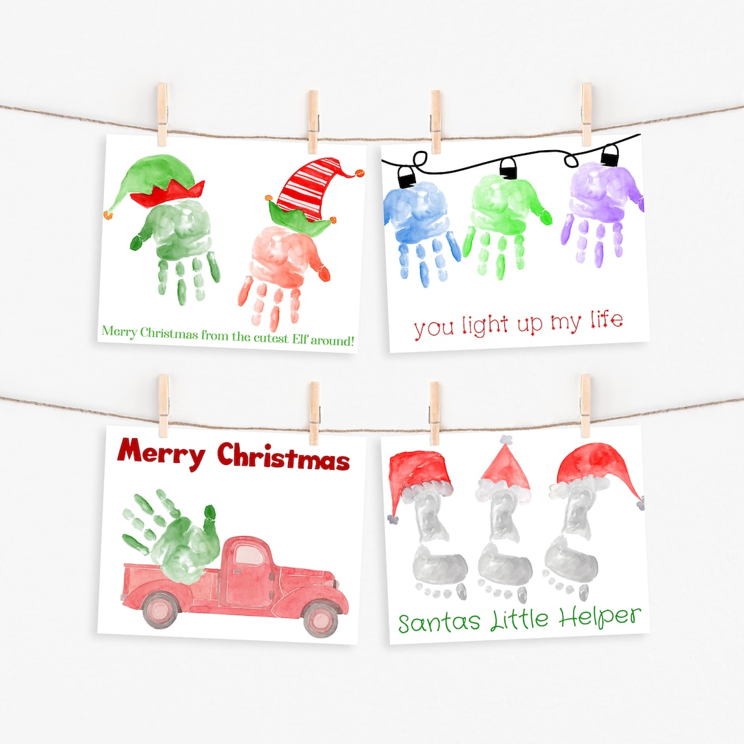 Christmas Handprint & Footprint Art Preschool Holiday Keepsake Crafts ...