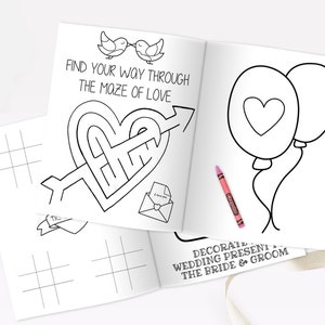 Wedding Day Activity Book for Kids Games Coloring Pages Printable PDF ...