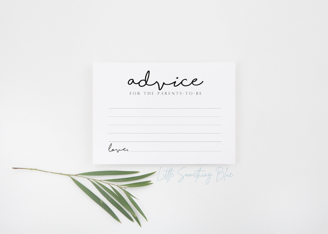 Printable Advice for Parents to Be Card Advice for the Parents - Etsy