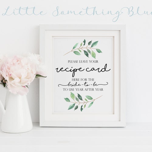 Recipe Card Sign Recipe Cards Sign Place Your Recipe Cards | Etsy