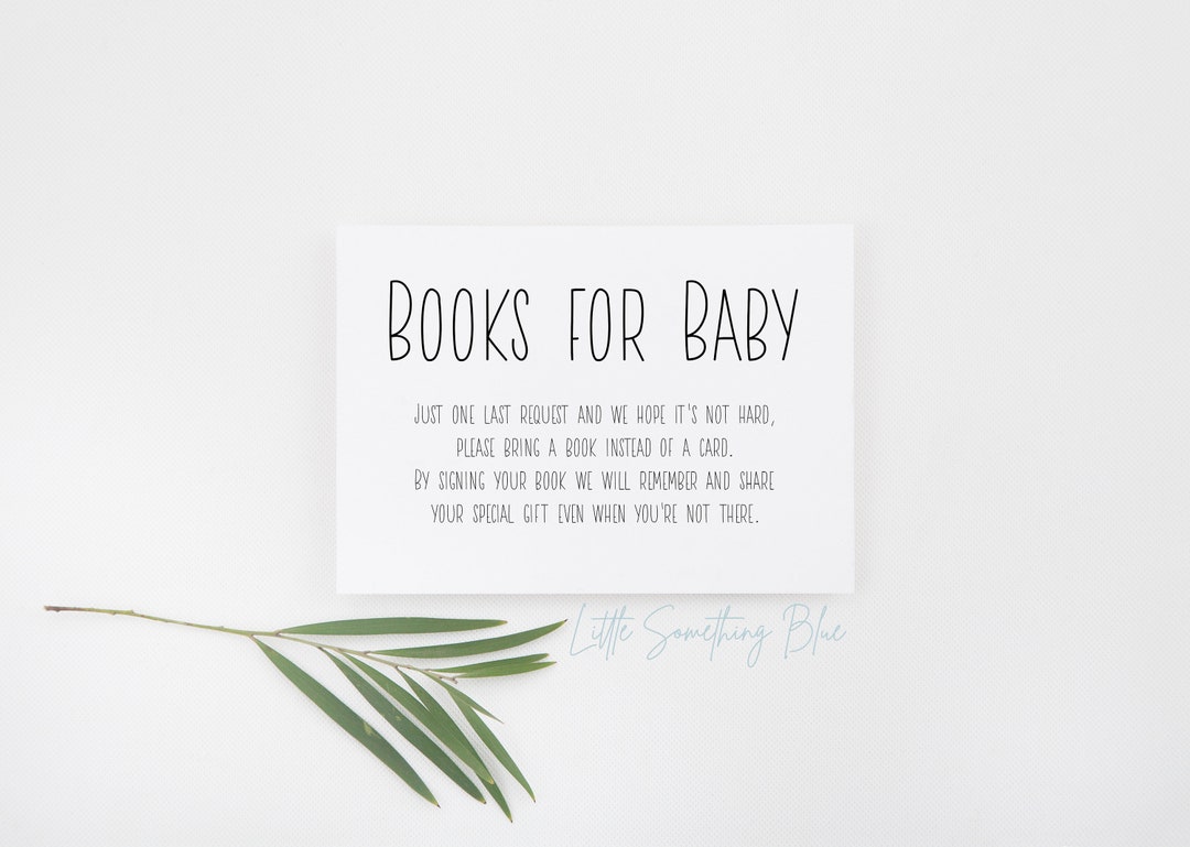 Printable Books for Baby Card Book Request Books for Baby Baby Shower ...