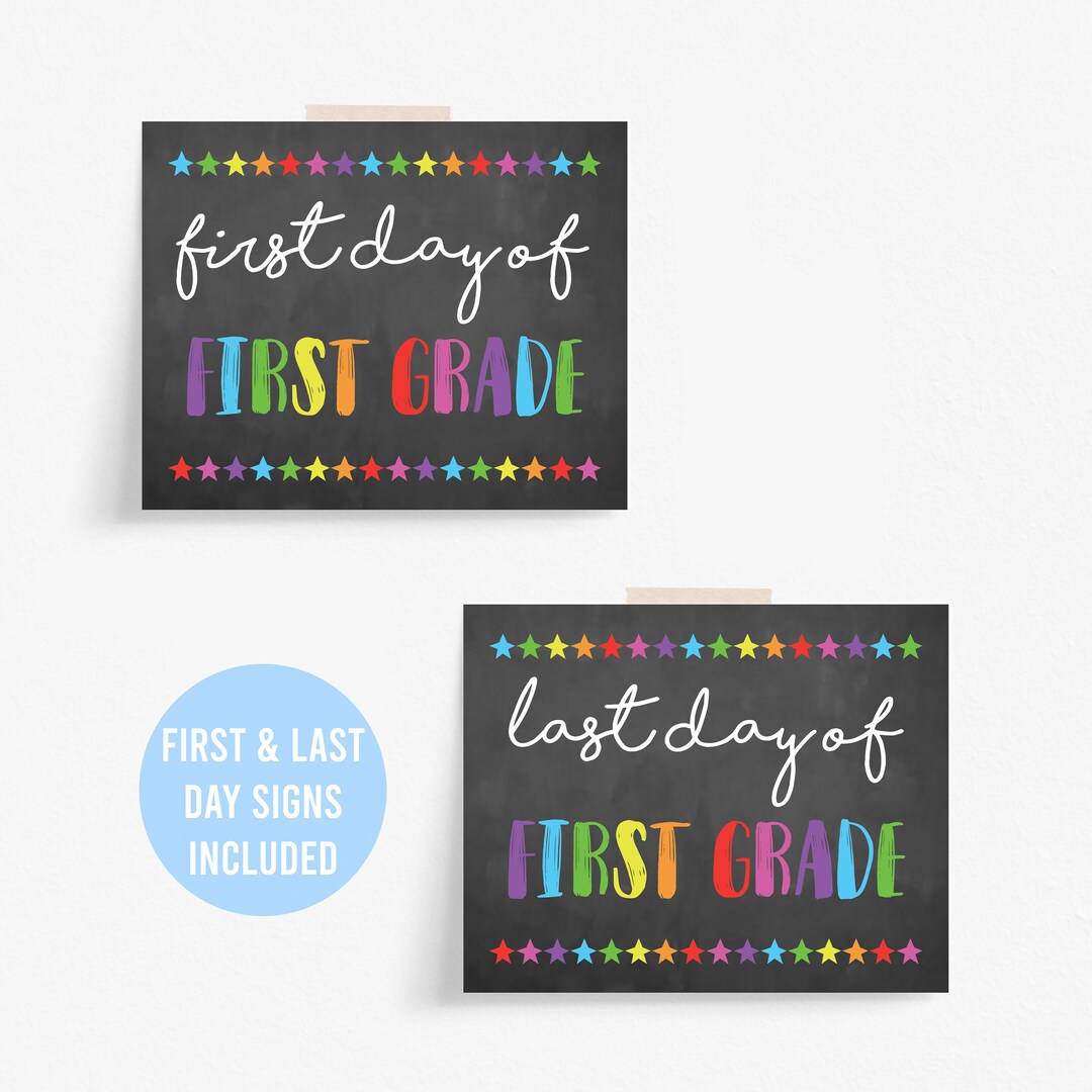 First Day of First Grade Sign First Day of School Sign First Day of ...