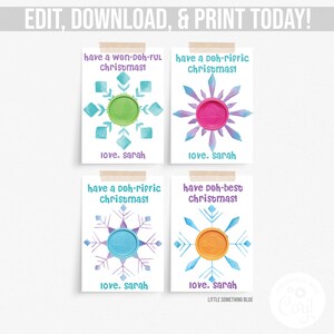 Printable Holiday Play Dough Cards Winter Playdoh Favors Christmas ...
