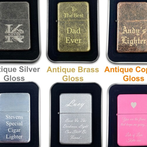 Personalised Engraved Lighter Refillable Gift Set With Box - Etsy