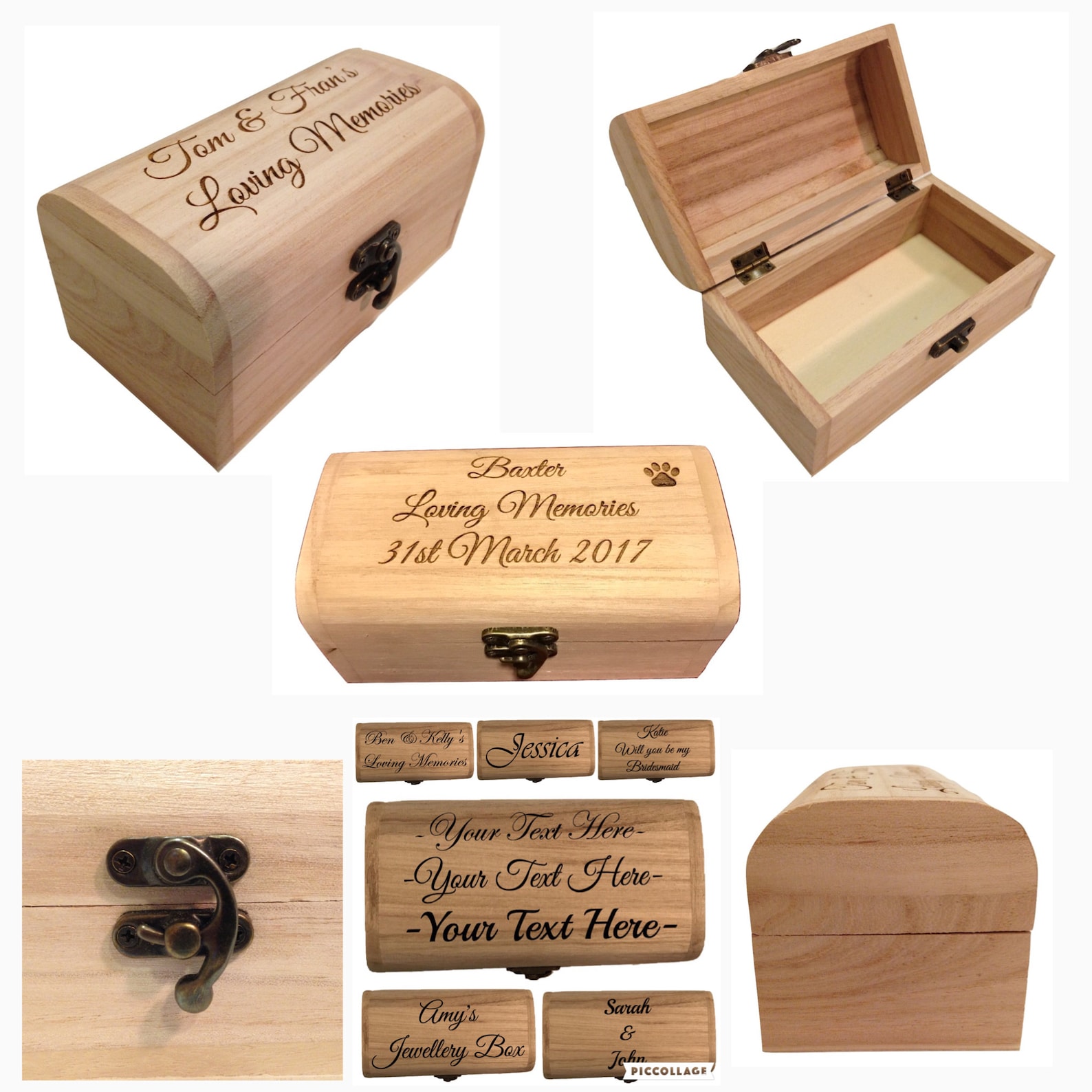 Personalised Engraved Plain or Painted Wooden Keepsake Boxes / - Etsy