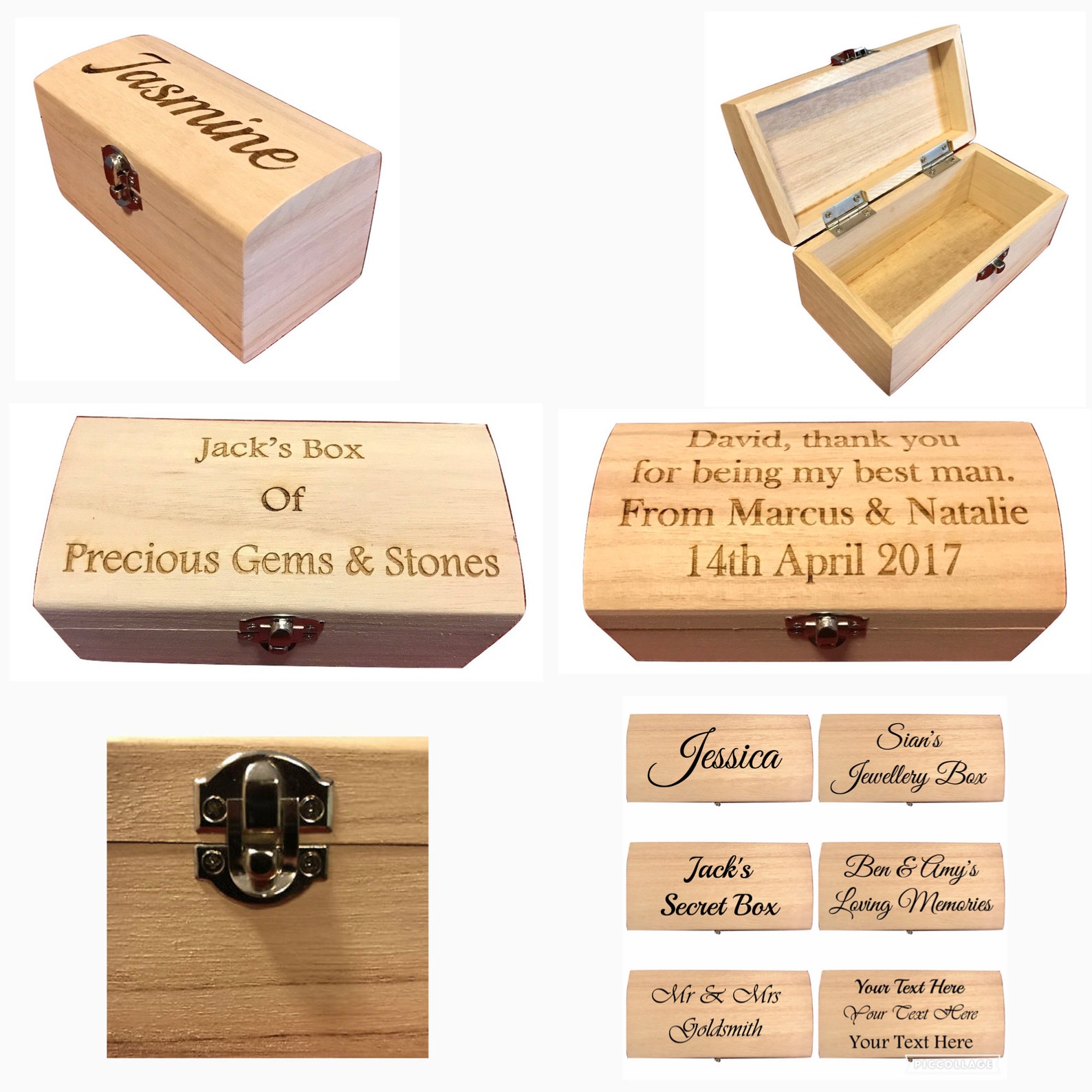 Personalised Engraved Plain or Painted Wooden Keepsake Boxes ...