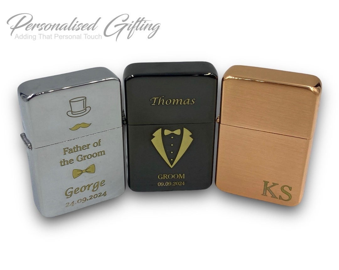 Personalised Engraved Lighter With Presentation Box Refillable Lighters ...