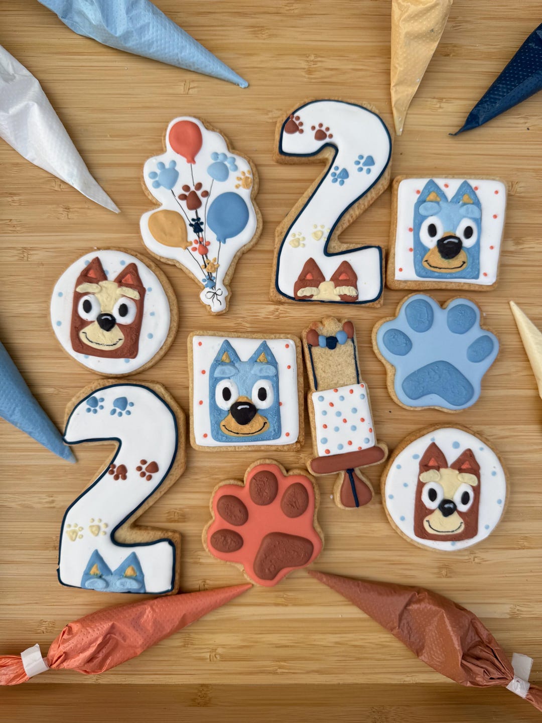 Bluey Sugar Cookies | Personalised Cookies | Favourite Cartoon | Party ...