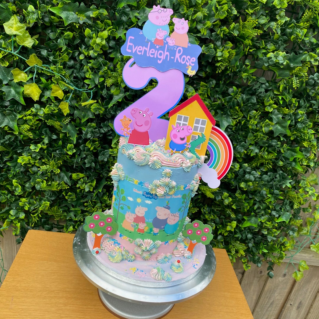 Peppa Cake Topper Edible Cake Toppers Personalised Cupcake - Etsy