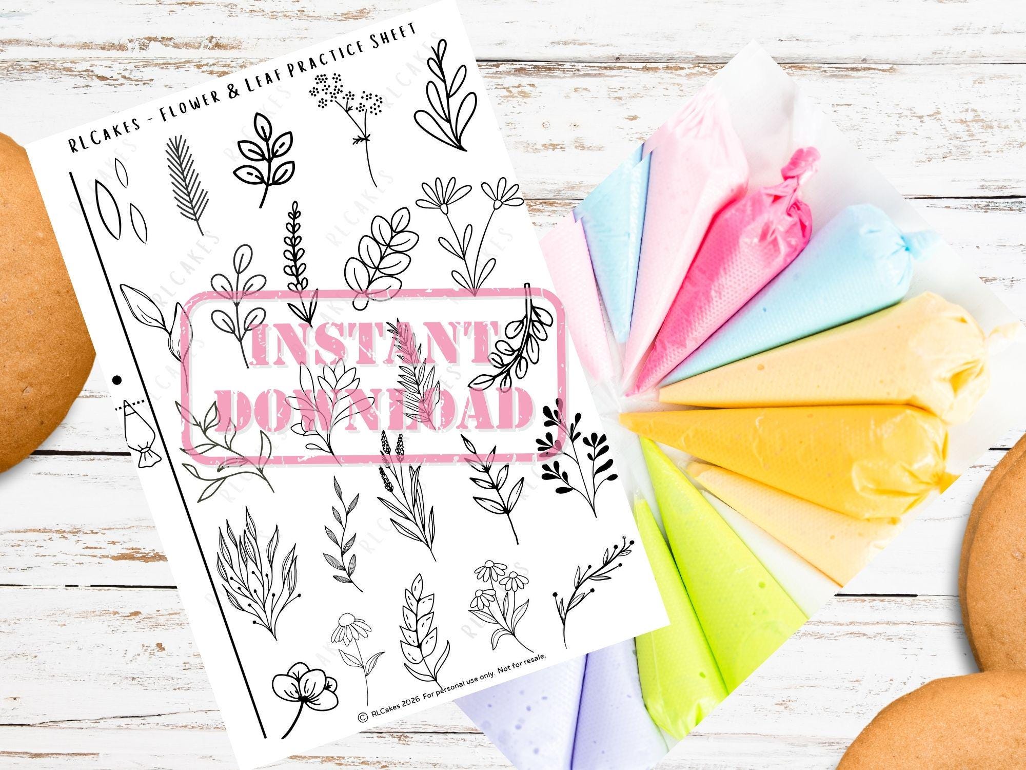 Royal Icing Practice Sheets for Beginners | Learn Piping at Home ...