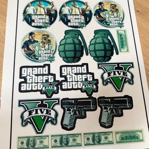 Edible Cake Toppers,personalised Cupcake Toppers, GTA Cake Topper ...