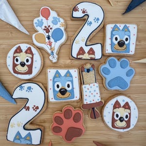 Bluey Sugar Cookies | Personalised Cookies | Favourite Cartoon | Party ...