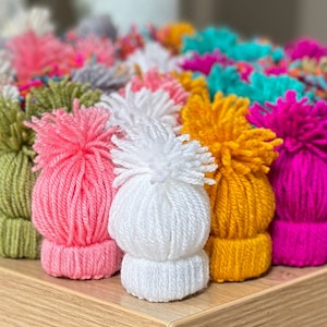 Mini Wool Hat,mini Gonk Hat, Gnome Hat, Pompom Hat, Christmas Tree ...