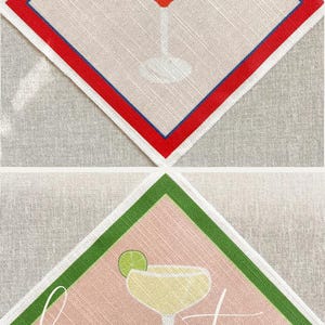 Cloth Napkin Set for Bar Cart Hostess Gift Reusable Bar Napkin Cocktail ...