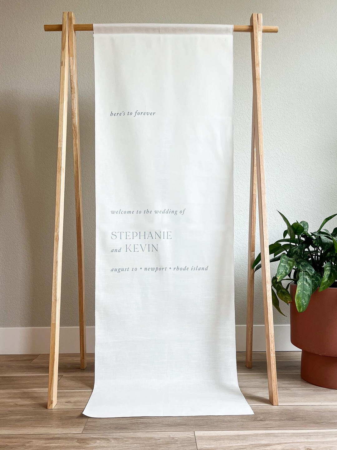 Linen Bridal Shower Sign for Wedding Custom Fabric Welcome Sign for ...