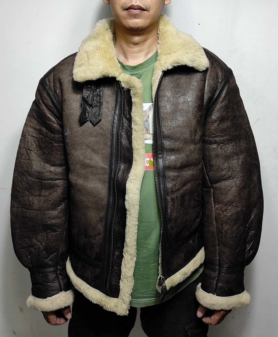 Beautiful Shearling Bomber Type B-3 Jacket - Etsy