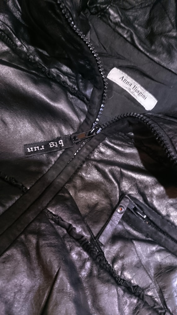 Vintage Anna Biagini Italian Down Leather Jacket Beau… - Gem