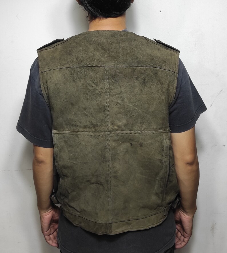 Vintage Tactical Vest Genuine Leather - Etsy