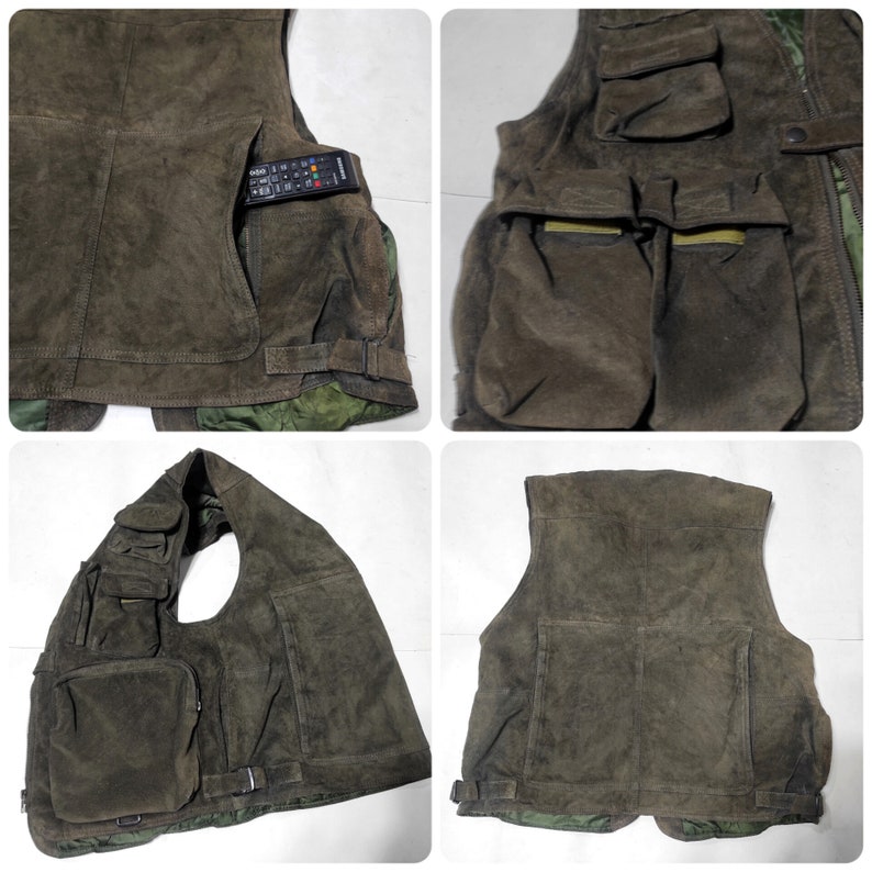Vintage Tactical Vest Genuine Leather - Etsy