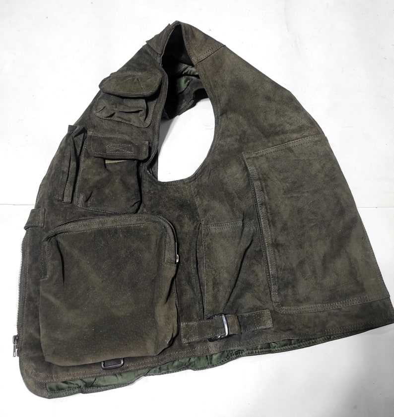 Vintage Tactical Vest Genuine Leather - Etsy