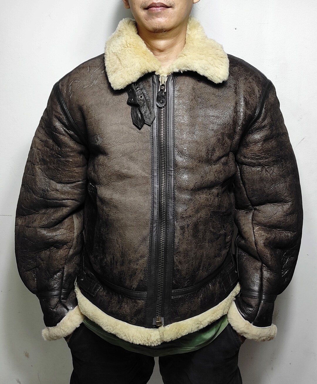 Beautiful Shearling Bomber Type B-3 Jacket - Etsy