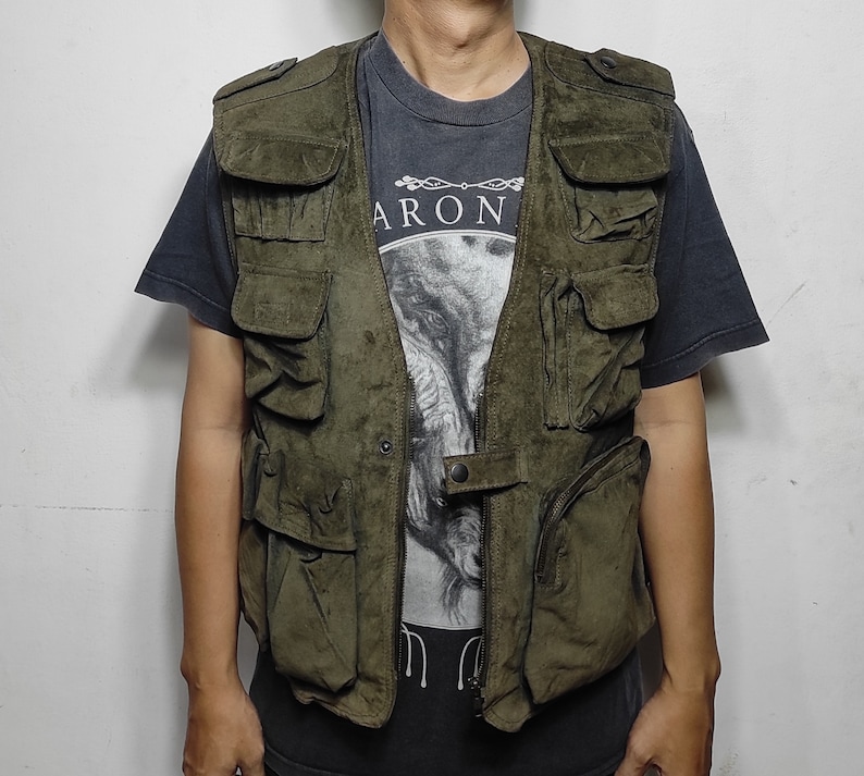 Vintage Tactical Vest Genuine Leather - Etsy
