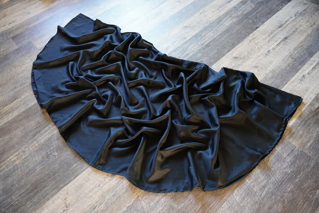 MTO Fairy Wing Flags // Midnight Black // 8mm Silk // Hand Rolled Edges ...