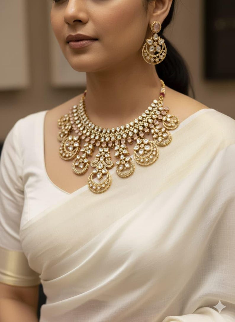 Handmade Kundan Choker Set: Bridal Wedding Jewelry - Etsy