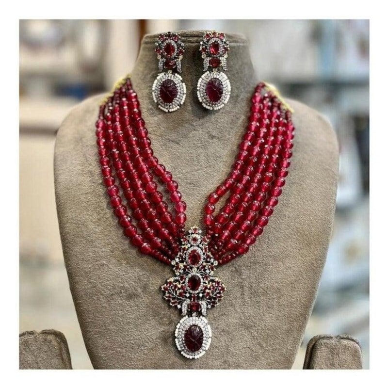 Indian Ruby Necklace - Etsy