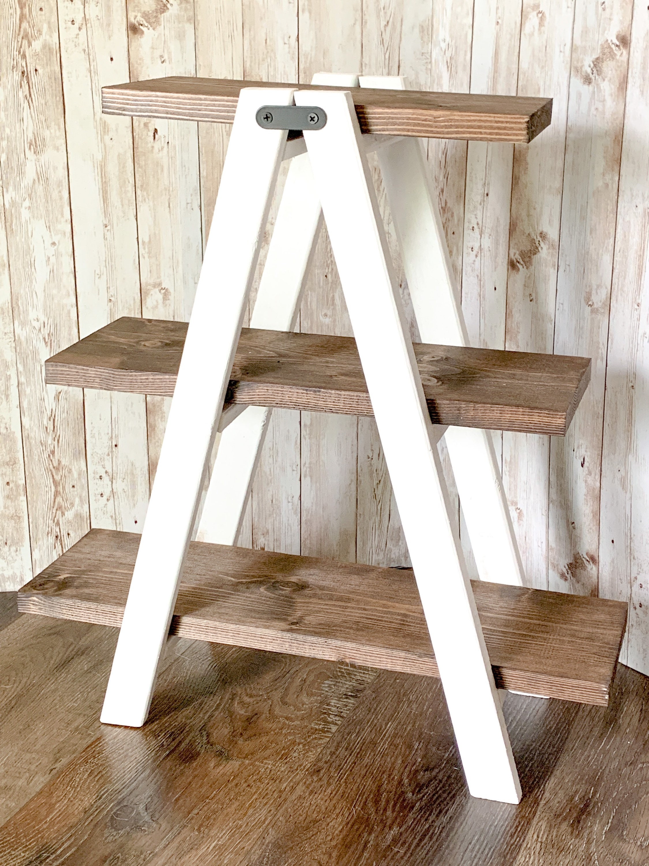 3 Shelf Collapsible Mini Wooden Ladder - Etsy