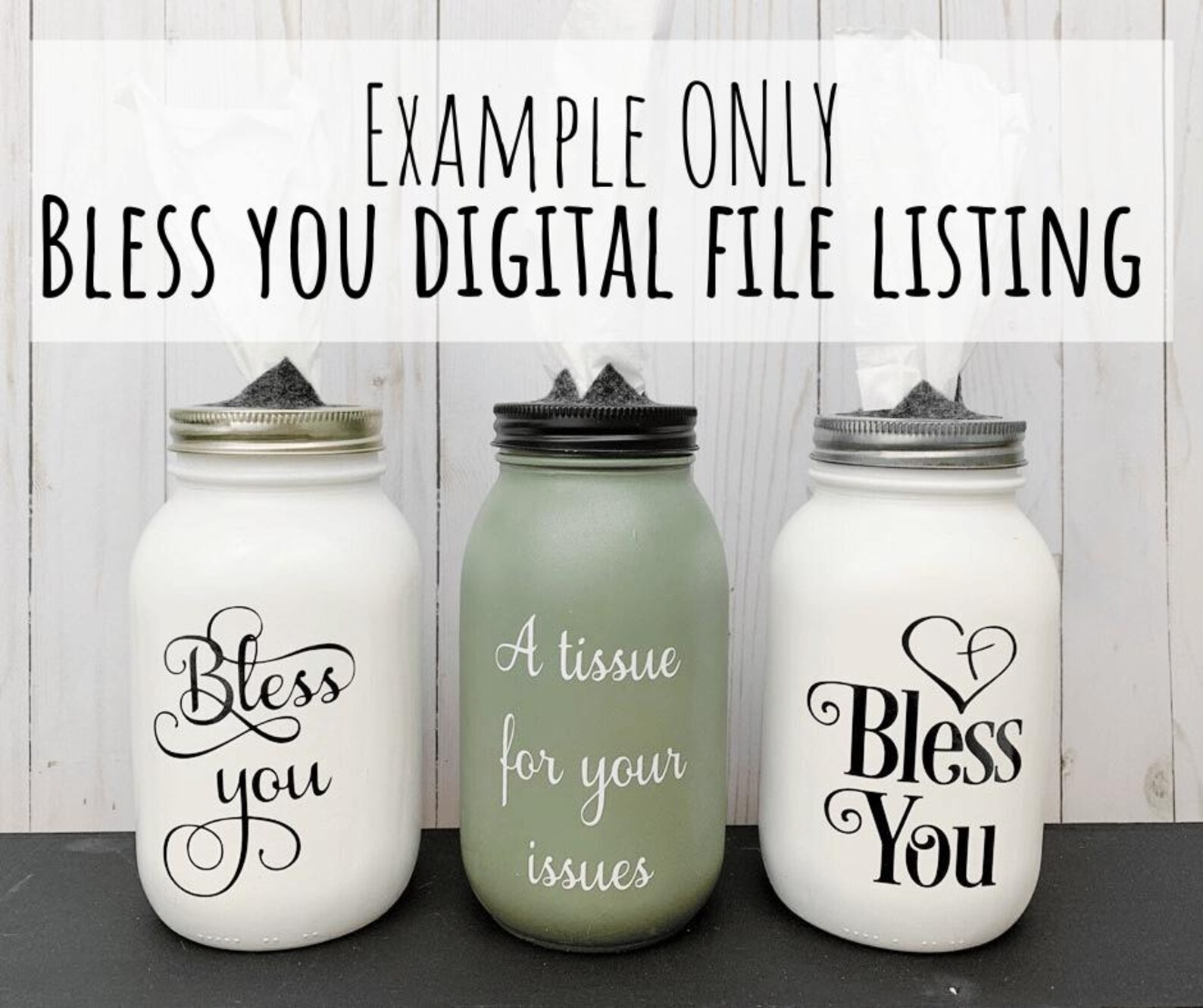 Bless You Permanant Vinyl - Perfect for a Mason Jar, Tissue Holders ...
