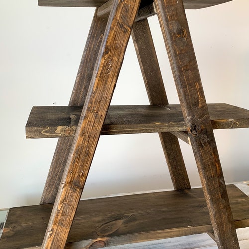3 Shelf Collapsible Mini Wooden Ladder - Etsy